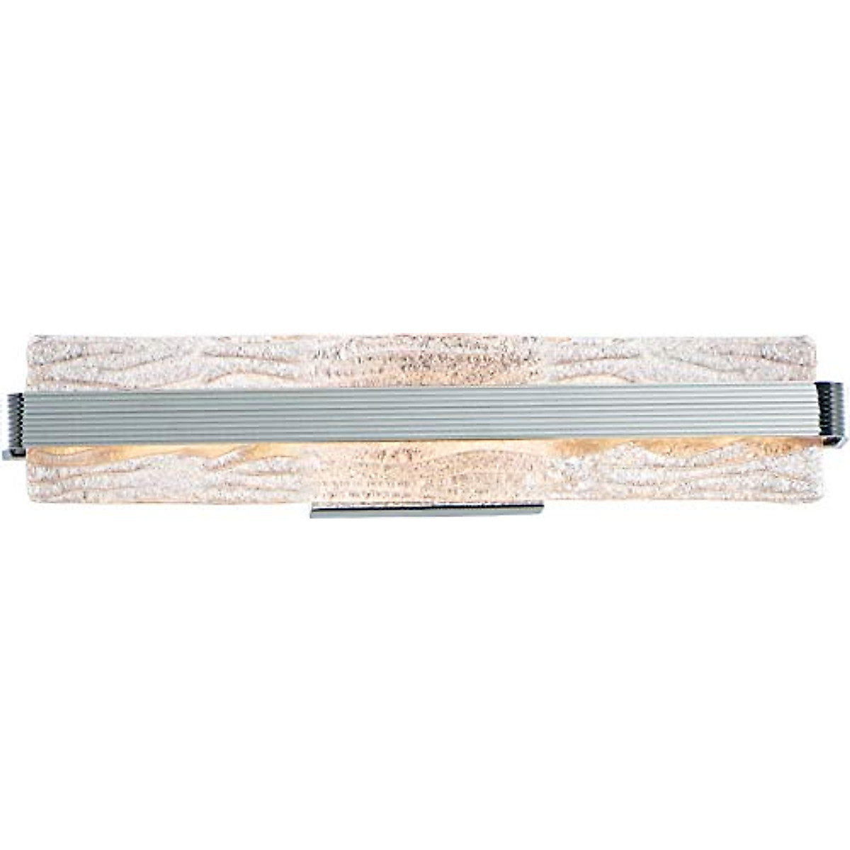 ET2 E24424-124PC Ripple Artisanal Piastra-Style Glass Bath Vanity Bar LED Wall Sconce, 1-Light 20 Watt, 24" H x 4" W x 5" L, Polished Chrome