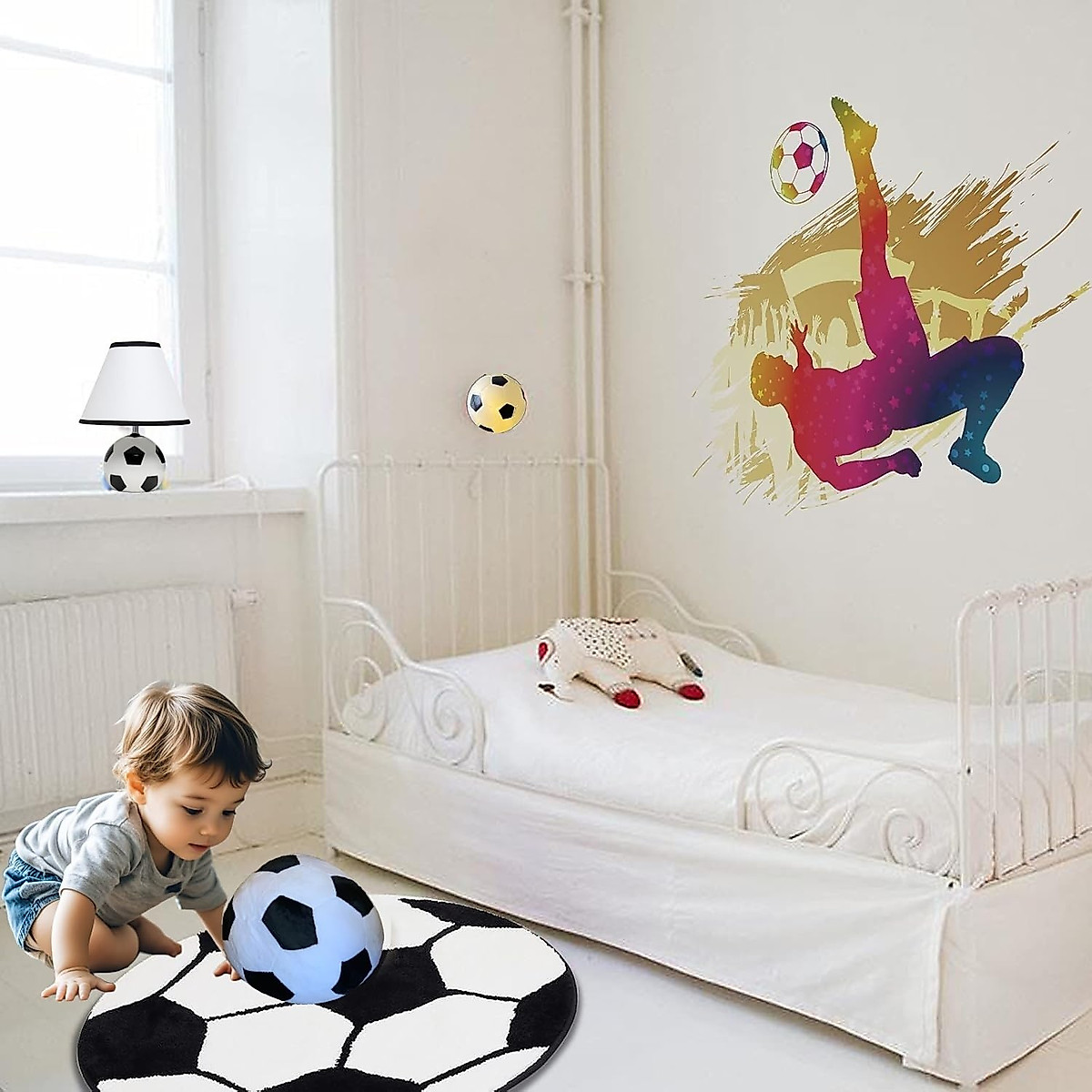 Soccer Ball Plush Baby Room: Soft Boy Stuffed Pillow Toys - Play Sports Throw Decor 6-12 Months