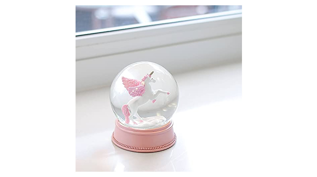 Unicorn Snow Globes for Girls - 100MM Pink Glitter Glass Snowglobe
