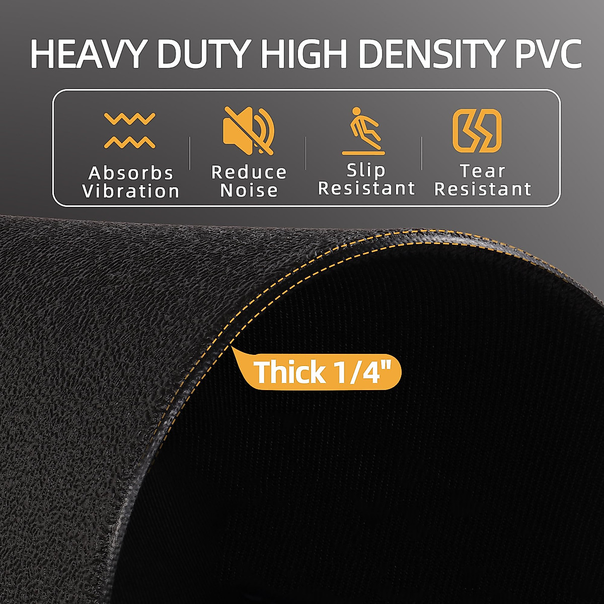 Fitvids High Density Home Gym Treadmill Exercise Bike Equipment Mat, 1/4" Thick, 30" x 60" (2.5 x 5FT)