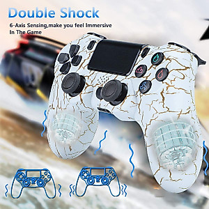 Controller for PS4 , Wireless Controller Compatible with PS4/PS4 Pro/PS4 Slim/PC with Touch Panel/Audio Function/6-Axies Sensor/Dual Vibration,600mAh Battery