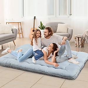 MIRUO Floor Mattress Rv Queen Short Mattress Futon Mattress Sleeping Mat Roll Up Mattress Floor Mattress for Adults Japanese Mattress Car Camping Mattress Queen Size (A-GE11017-M-USAM021)