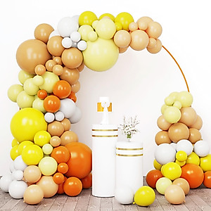 RUBFAC 154pcs Yellow Balloon Garland Different Sizes 18 12 10 5 Inches for Orange Balloons Garland Arch, Little Cutie Baby Shower Decor, Tangerine Theme Birthday Graduation Wedding Party Decorations