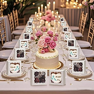 RomanticBaking 3 1/4" x 3 1/4" x 1 1/2" 50PCS Chocolate Truffle Boxes for 4，Cookies Boxes Soap Boxes Donut Boxes Macaron Boxes Mini Bakery Boxes with Window Brownie Boxes