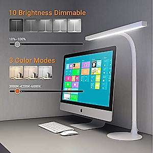BZBRLZ LED Desk Lamp, Architect Clamp Desk Lamps for Home Office, Computer Desk Lamp with 3 Color Modes, and Stepless Dimming Sewing Lamp with Memory Function