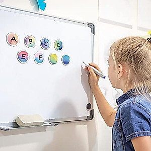 48 Pcs Watercolor Mini Accents Numbers Magnetic Accents Dry Erase Blank Magnets Colorful Fridge Magnets for Whiteboard Chalkboard School Office Home Supplies (Round)