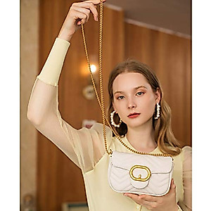 YXBQueen Womens Handbags and Purses Crossbody Bag White Quilted Handbags for Teen Girls