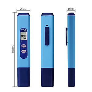 TDS Tester, Water Quality Meter LCD Pen with 0-9990 PPM Measurement Range Portable for The aquaculture Industry Hospitals, Swimming Pools, Household tap Water Quality Testing