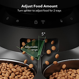 PETLIBRO Automatic Cat Feeder for 2 Cats, 5G WiFi Cat Food Dispenser with APP Remote Feeding, 5L Timed Automatic Dog Feeder, 1-10 Meals/Day, 10s Meal Call, Dual Trays Pet Feeder for Cat, Dog