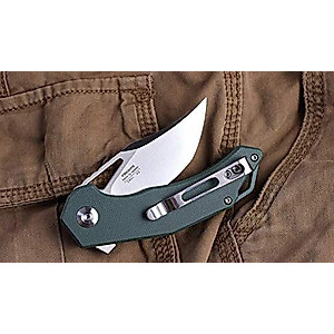 Firebird GANZO FH61-GB Pocket Folding Knife Razor Sharp D2 Steel Blade Ergonomic G10 Anti-Slip Handle with Clip Hunting Fishing Camping Gear Outdoor Folder EDC Pocket Knife (Green)