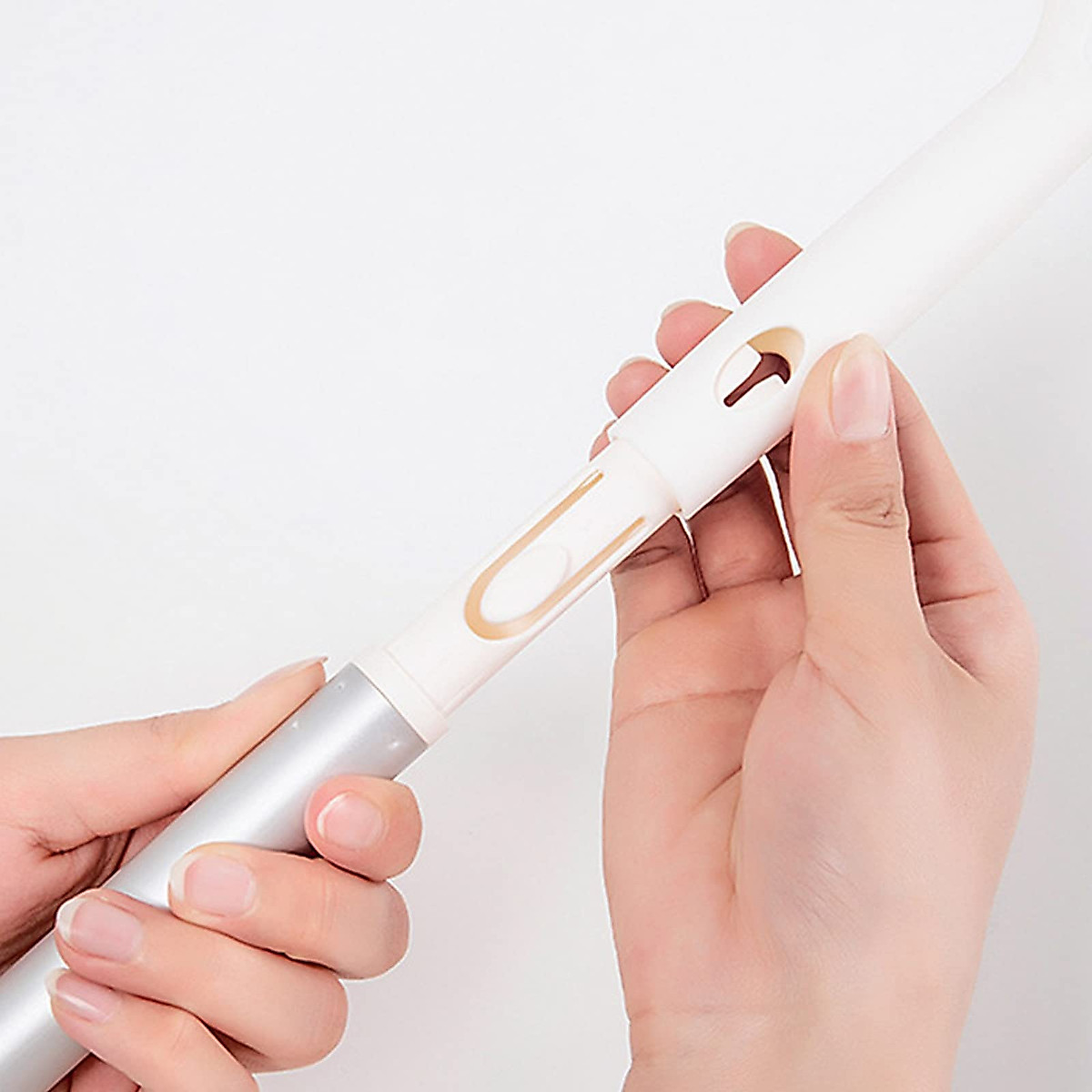 AGOEIN 4 Section Connecting Aluminum Pole with Hook Handle,Adjustable from 26 to 47.5-Inch, White