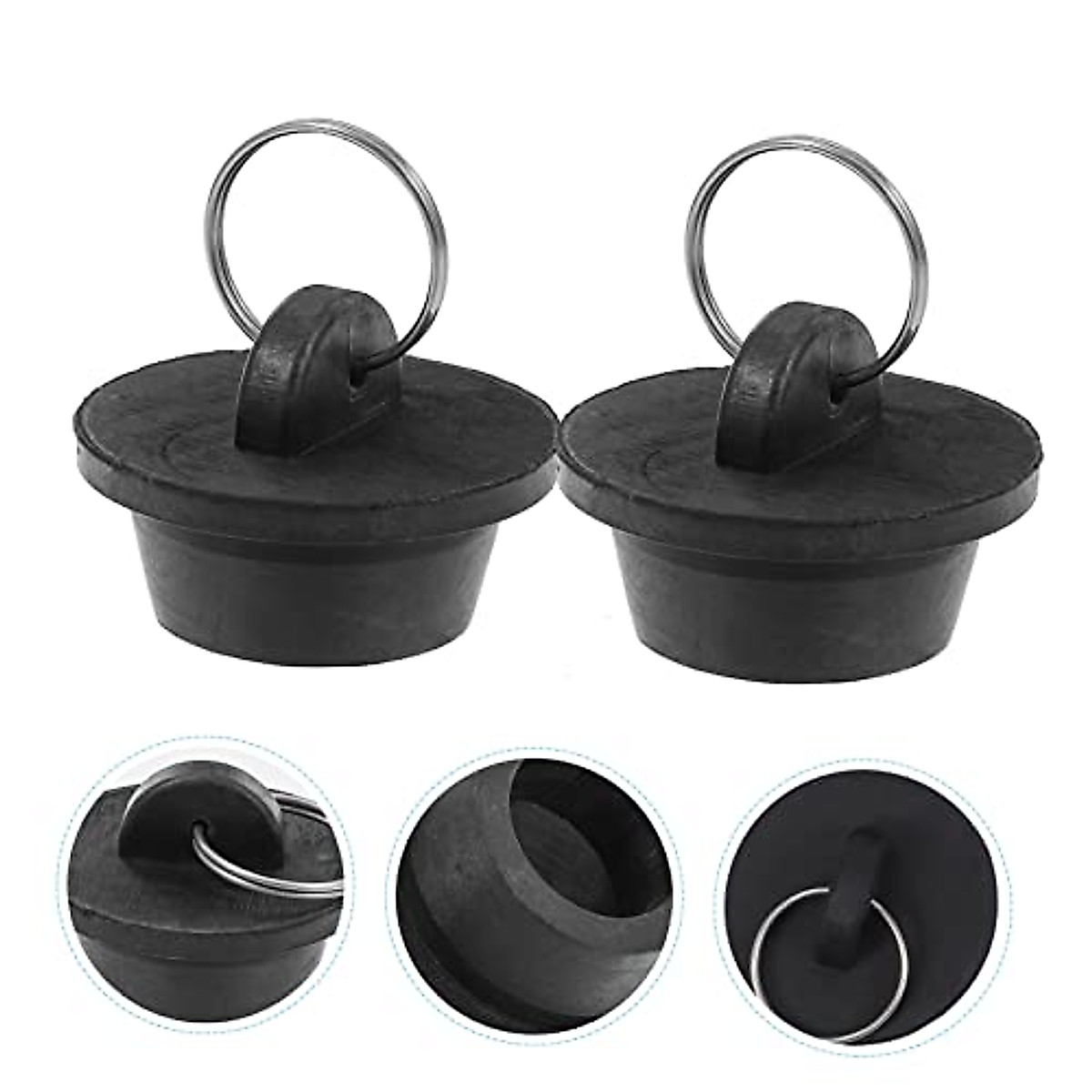 COOLHIYA 5pcs Sink Plug Bathroom Sink Kitchen Sink Stopper Bath Tub Plug Sink Stopper Kitchen Drain Tub Drain Stopper Drain Plug Washbasin Stopper Bathtub Washbasin Plug Rubber Black