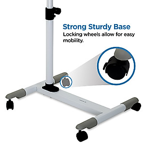 Mount-It! Rolling Desk Adjustable Height, Portable Standing Desk, Mobile Laptop Cart, Small Heavy-Duty with Wheels, Height Adjustable Tilting Bedside Sofa Couch Recliner Tray, Music Stand (MI-7946)