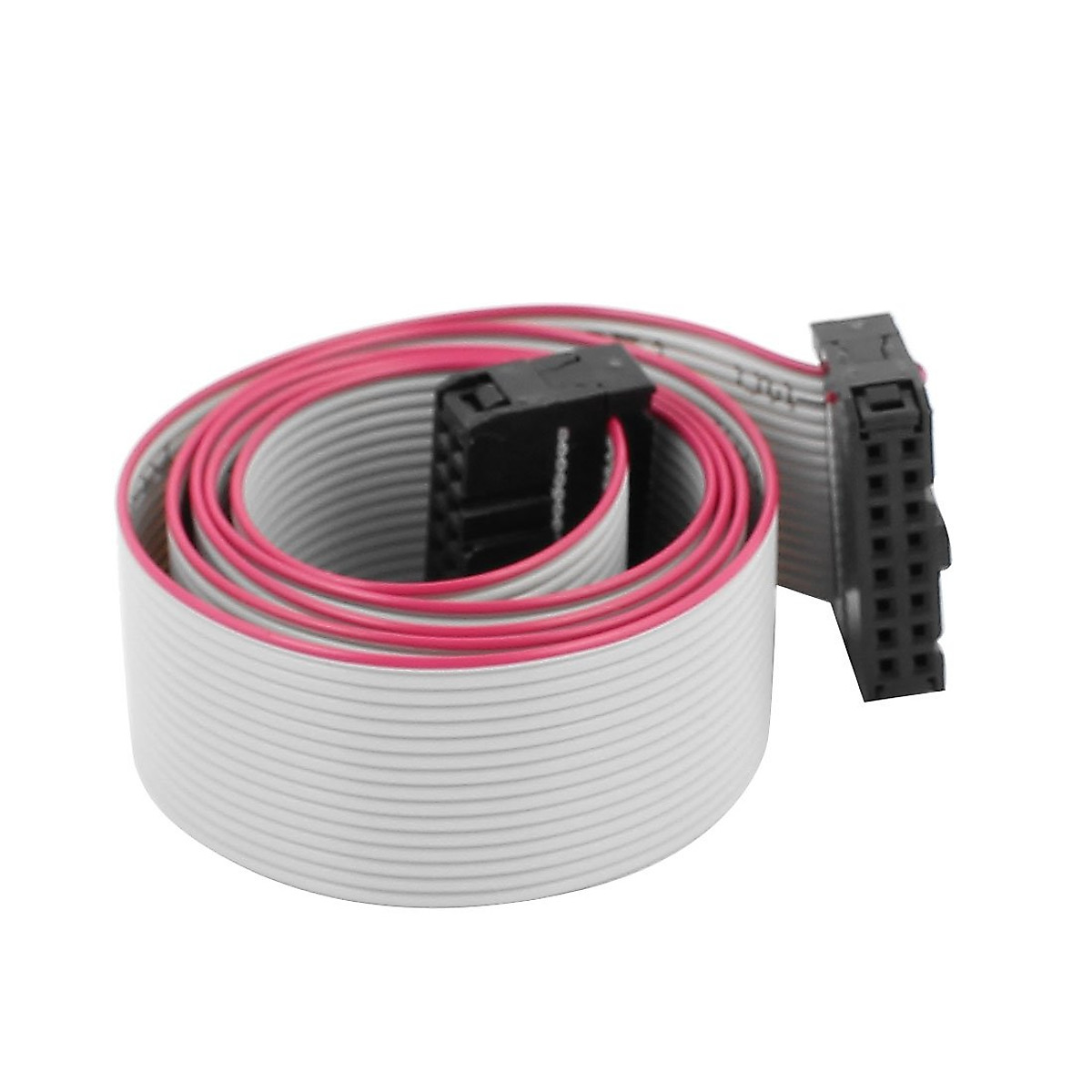 Aexit 2Pcs 2.54mm Cables & Interconnects Pitch 16P F/F IDC Connector Flat Cable Cord Gray Power Cables 60cm Length