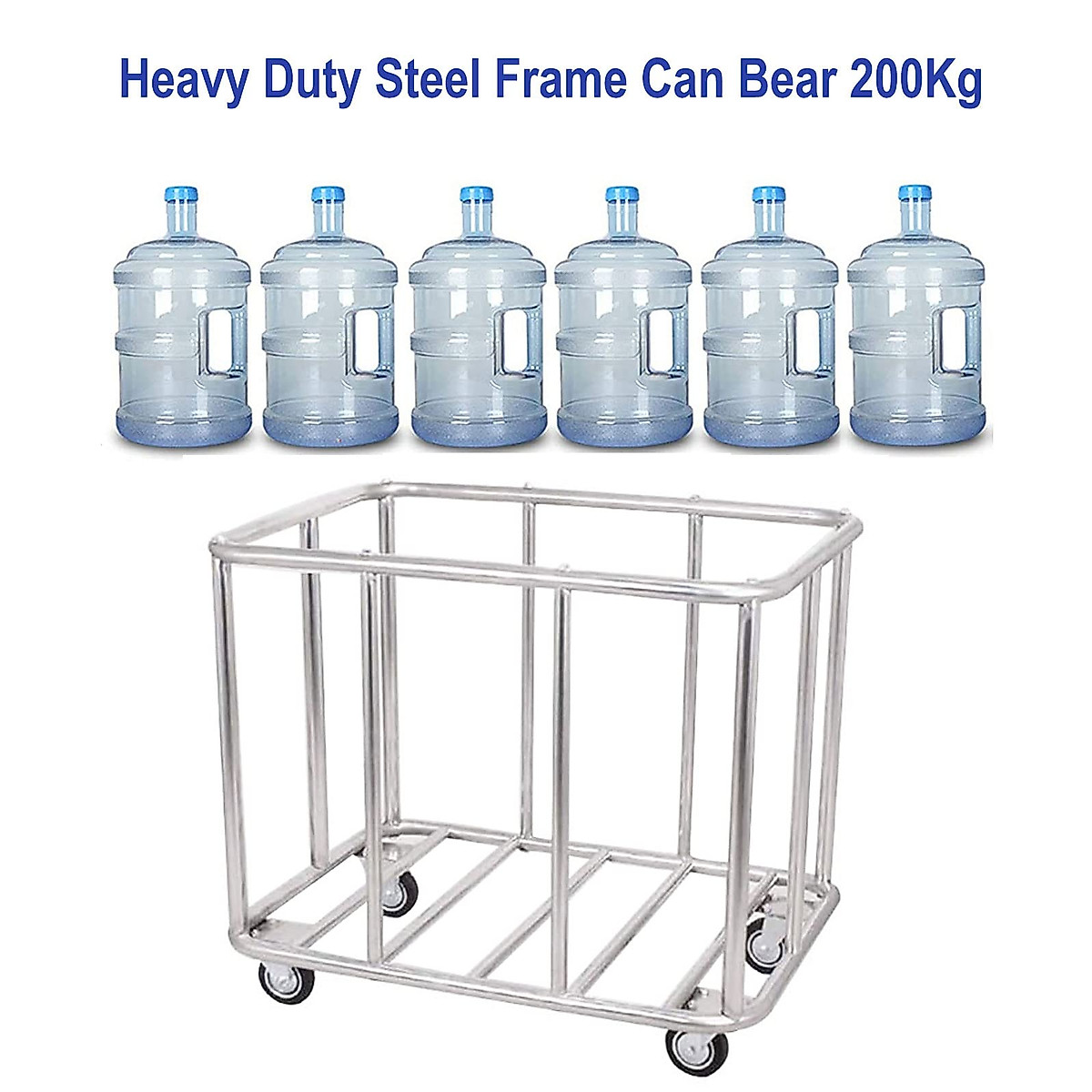 Commercial Laundry Cart with Wheels, 11.35 Bushels Large Laundry Roller with Removable Waterproof Canvas Lined Basket, Heavy Duty Stainless Steel Laundry Basket for Hotels and Hospitals