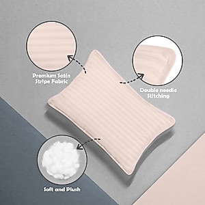 Utopia Bedding Toddler Pillow (Baby Pink, 2 Pack), 13x18 Toddler Pillows for Sleeping, Soft and Breathable Cotton Blend Shell, Polyester Filling, Small Kids Pillow Perfect for Toddler Bed and Travel