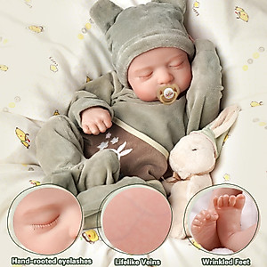 BABESIDE Lifelike Reborn Baby Dolls Boy - 17-Inch Baby Soft Body Realistic-Newborn Baby Dolls Full Body Vinyl Anatomically Correct Real Life Baby Dolls with Toy Accessories for Kids Age 3+