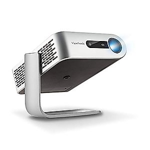 ViewSonic M1+ Portable LED Projector with Auto Keystone, Dual Harman Kardon Bluetooth Speakers and HDMI, USB C, Stream Netflix with Dongle (M1PLUS),Portable with Wi-Fi