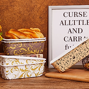 Tessco 60 Pcs Loaf Pan Liners Paper Loaf Pans Disposable Paper Baking Loft Pans Paper Baking Pans Rectangle Paper Baking Loft Mold for Bread Cake, Microwave Oven Freezer Safe(6 x 2.5 x 2 Inch)