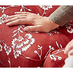 Sofa Cover Replacement That Fits IKEA Ektorp, 100% Cotton, Compatible Slipcover For Ikea Ektorp Sofa (Ottoman Cover, Virestad Red/White)