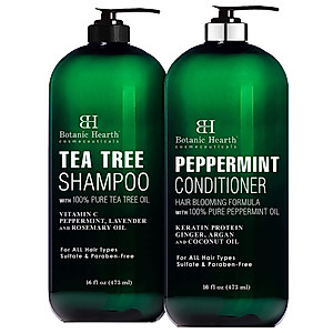 Botanic Hearth Peppermint Conditioner (16 oz) and Tea Tree Shampoo (16 oz) Bundle