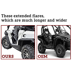 SAUTVS Extended Fender Flares Mud Flaps Wider XXL Mud Guards Extension for Can-Am Commander & Commander Max 800 1000 2011-2020 Accessories (8PCS, Replace 715002451, 715001013)
