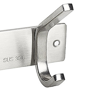 WEBI 2 Packs, Heavy Duty Stainless Steel 304 Hook Rail Coat Rack, Satin Finish, Great Home Storage & Organization for Bedroom, Bathroom, Foyers, Hallways