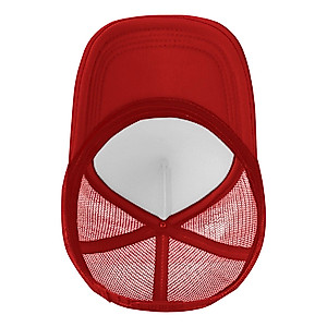 Waldeal Men's Bachelor Boy Party Trucker Caps Adjustable Mesh Baseball Hats Red