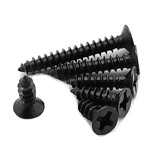 KIRANDY 100pcs Self Tapping Screws M1.7 M2 M2.3 M2.6 M3 Laptop Screws Computer Screws Small Pan Head Black Carbon Steel (Color : 5mm, Size : M2.3)
