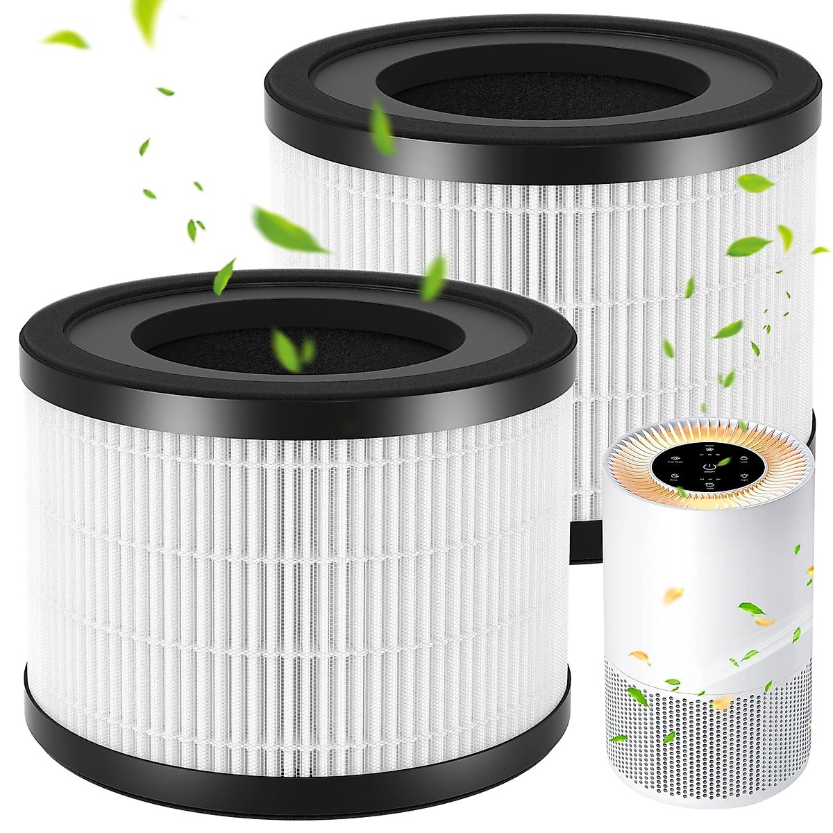 Horserdy AP-S0610L Replacement Filter Compatible with MOOKA AP-S0610L Purifier, 3-in-1 H13 True HEPA Filter, 2 Pack