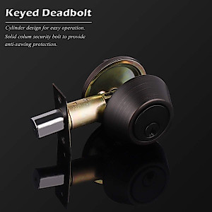 Gobrico 2 Keyed Alike Double Cylinder Deadbolts Door Locks with Same Key Oil Rubbed Bronze Finished