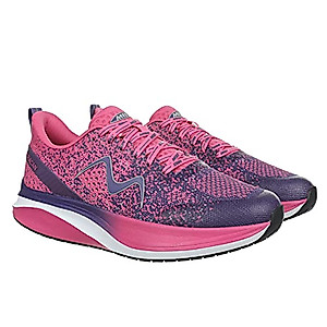MBT Women's Huracan-3000 Rocker Bottom Running Shoe, Grey/Pink - 6 M US
