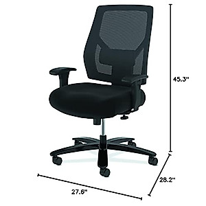 HON Crio High-Back Big and Tall Chair - Fabric Mesh Back Computer Chair for Office Desk, in Black (HVL581)