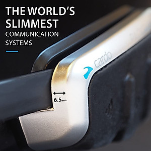 Cardo PTS00101 - PACKTALK Slim Motorcycle Bluetooth Communication System Headset - Black, Dual 2 Pack