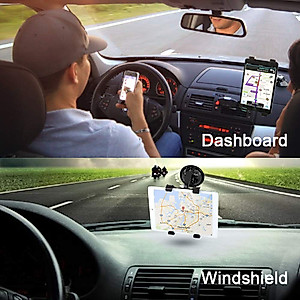 Car Tablet iPad Holder Mount, Suction Cup Tablet Holder Stand for Car Windshield Dash Desk Kitchen Wall Compatible with iPad Mini Air Samsung Galaxy Tab A S Series All 7-10 inches Tablet