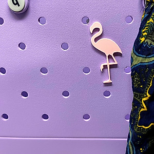 BOGLETS - Flamingo Charm Compatible with Bogg Bags, Simply Southern Totes, and Other Similar Beach Bags (Flamingo)…