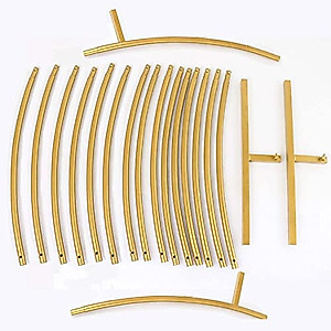 6.6FT Gold Metal Round Arch Backdrop Stand- Cicle Backdrop Stand Balloon Arch Frame for Baby Shower, Wedding Arch Stand for Ceremoney, Round Arch Ring Backdrop Stand for Party Decoration