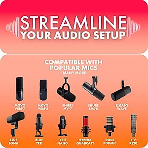 Movo ASM-7 Desktop Mic Boom Arm Stand - Desk Mic Stand with Desktop Clamp - Adjustable Microphone Arm Desk Mount - Compatible with Shure SM7B/MV7, Blue Yeti, HyperX Quadcast, Rode PodMic, and More