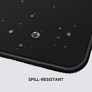 Large Extended Gaming Mouse Pad with Stitched Edges, (35.4X15.7X0.18In) Durable Non-Slip Natural Rubber Base, Waterproof Computer Keyboard Pad Mat for Esports Pros, Gamer, Desktop Office, Home-Black