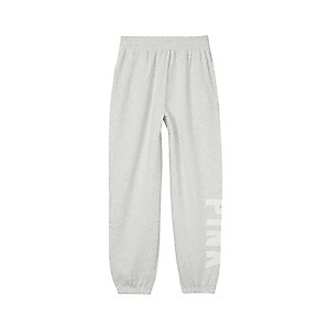 Victoria's Secret Pink Fleece Baggy Campus Sweatpants Color Gray New (as1, Alpha, x_l, Regular, Regular)