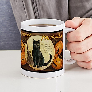 CafePress Vintage Merry Halloween Mug 11 oz (325 ml) Ceramic Coffee Mug