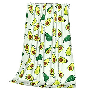 Cute Avocado Throw Blanket Warm Ultra-Soft Micro Fleece Blanket for Bed Couch Living Room Decoration