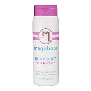 Megababe Sweat Absorbing Body Powder - Body Dust | with Lavender & Aloe | Talc-Free, All Natural | 6 oz