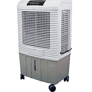 Hessaire MC26A Portable Evaporative Cooling Fan, Indoor/Outdoor High Temp Low Humidity Environments, 2100 CFM, 700 sq. ft., 3-Speed Fan, 110-120V, White