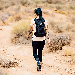 Salomon Women's X ULTRA PIONEER MID CLIMASALOMON™ WATERPROOF Hiking Boots for Women, Ebony / Stormy Weather / Wine Tasting, 6.5