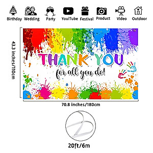 Avezano Art Thank You Backdrop Painting Thank You for All You Do Party Decoration Thanks to Staff Teachers Professors Doctors Photo Banner We Appreciate You Banner 70.8 x 43.3 Inch