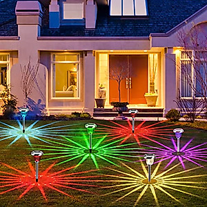 Solar Pathway Lights 6 Pack - Glass Steel Color Changing Solar Lights Outdoor, Bright Waterproof Landscape Lights,LED Outside Solar Powered Garden Lights for Yard Walkway Lawn Path Patio, Auto On/Off