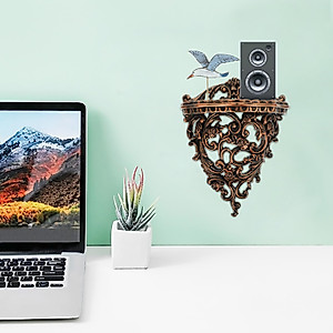 Ciieeo Wall Hanging Living Room Decorations Pot Stand Shelves Gold Wall Shelves Mount Sundries Holder Style Wall Holder Shelf Retro Storage Holder Antique Resin Household Hanging Board