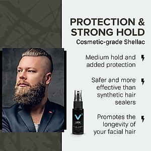 VOLT Lock Beard and Mustache Color Sealer for Instant Beard Dye and Shine with Castor Oil and Vitamin E - 1oz