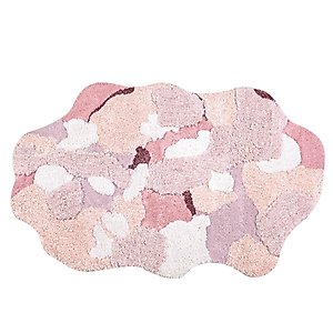 HULKI Cute 3D Moss Bathroom Rugs, Pink Rugs for Girls Bedroom, Non-Slip Soft Carpet Area Rug, Absorbent Bath Mat for Bedroom Bedside Living Room Home Floor Aesthetic Decor (Size : 39.3 * 63.0IN)